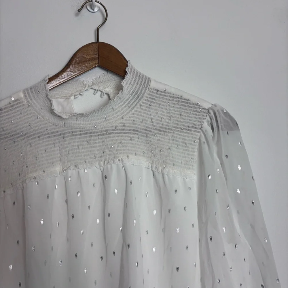 White House Black Market | Tops | White House Black Market White Silver ...